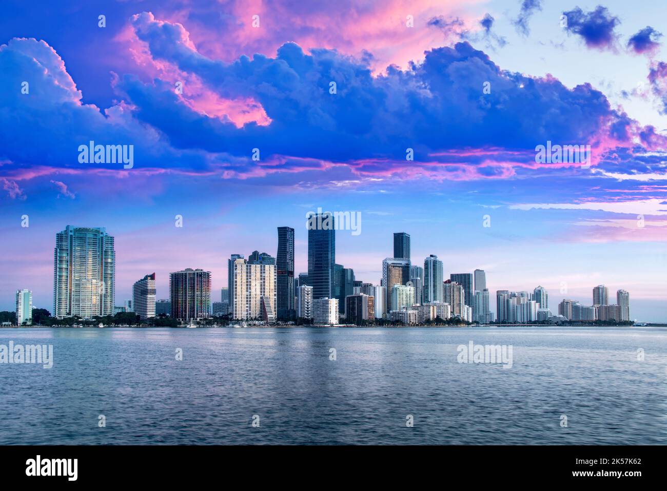 BRICKELL AVENUE SKYLINE DOWNTOWN MIAMI FLORIDA USA Stock Photo - Alamy