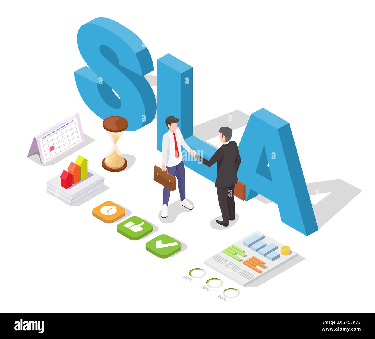 Service level agreement 3d vector business partner Stock Vector Image ...