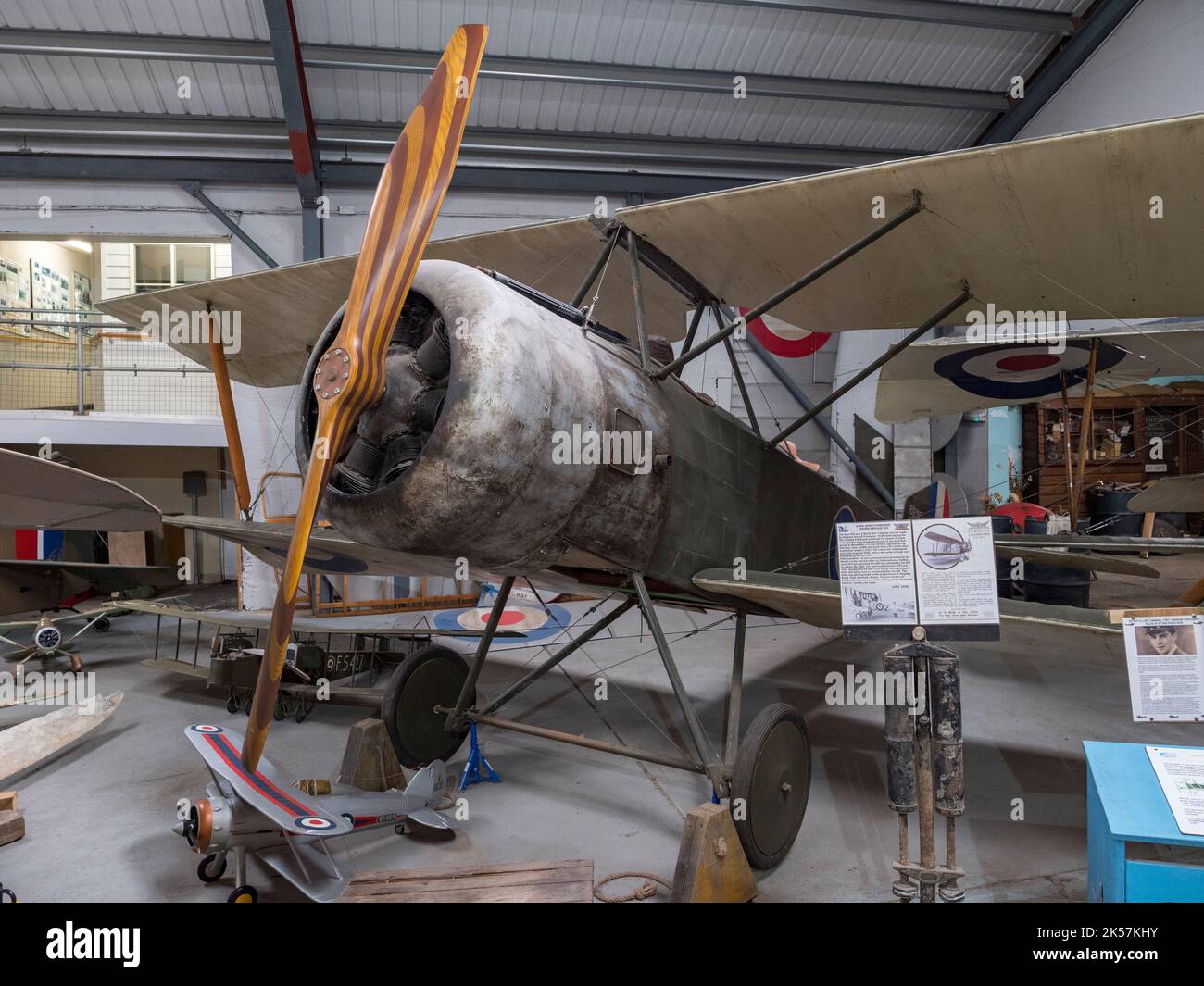 An AVRO 504N World War One biplane in the RAF Manston History Museum ...