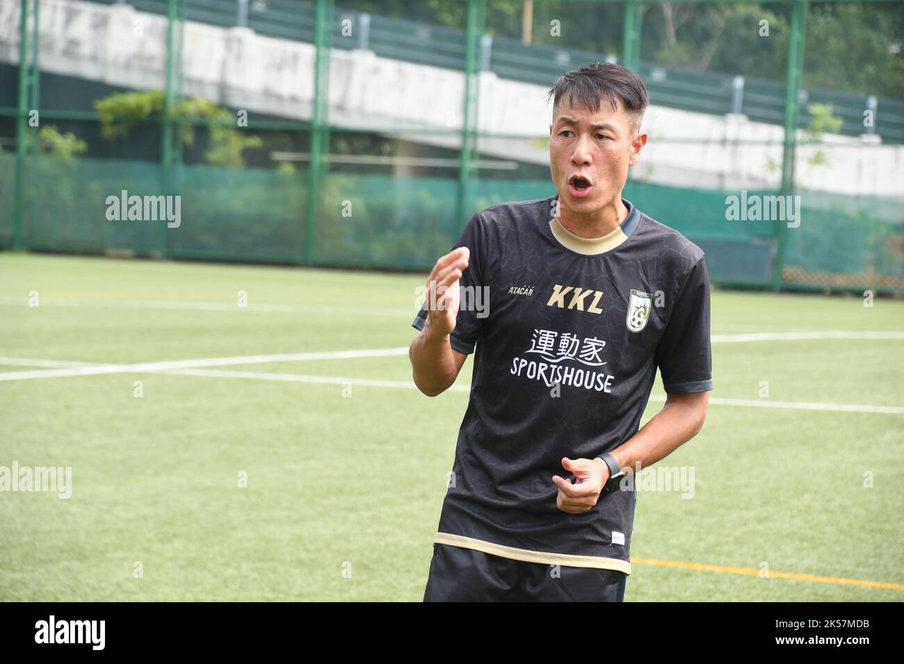 Coach Kenneth Kwok Kar-lok meets his players at Sham Shui Po. Kenneth ...