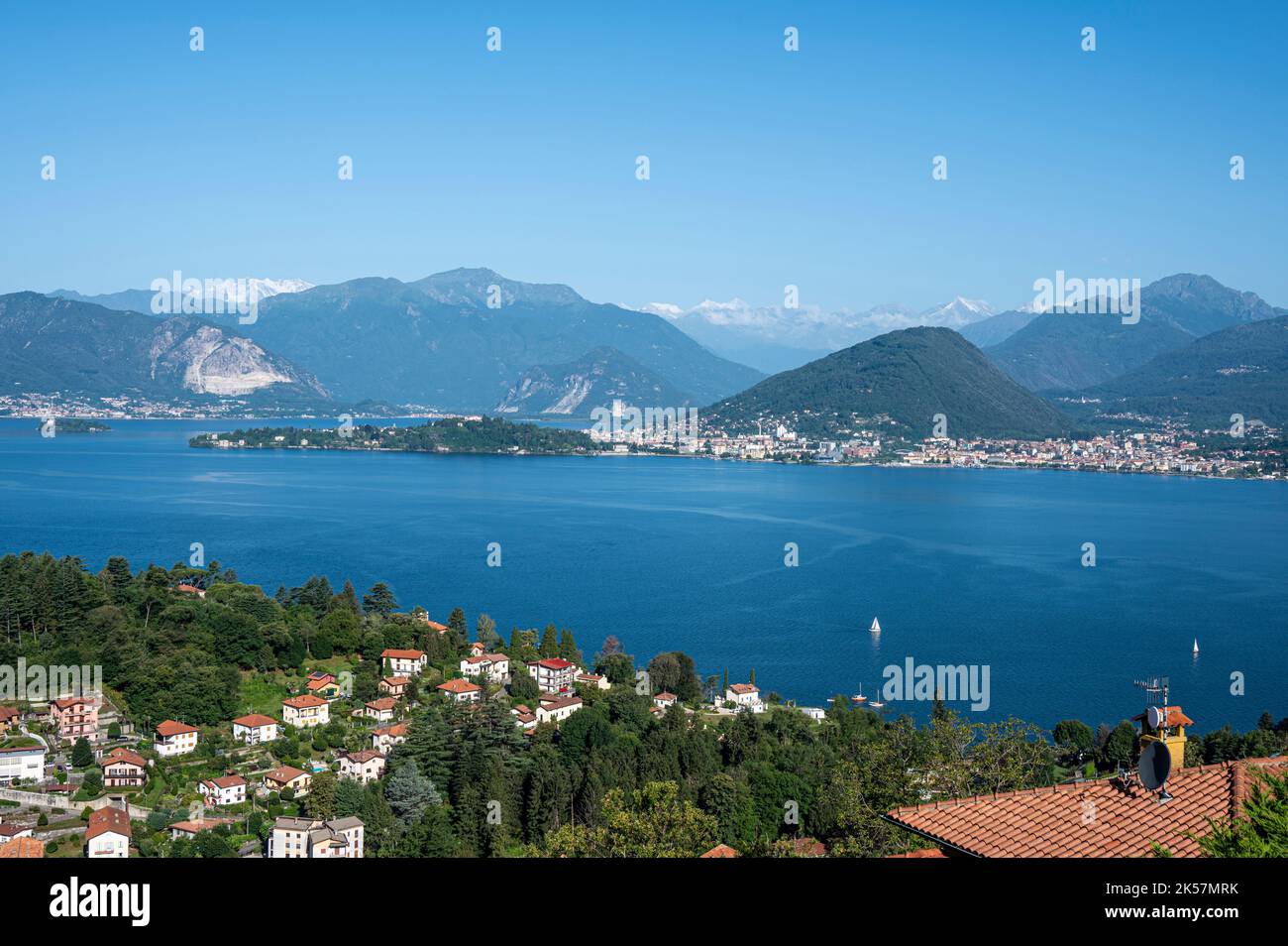 aerial view of the Lake Maggiore and the Gulf Borromeo Stock Photo - Alamy