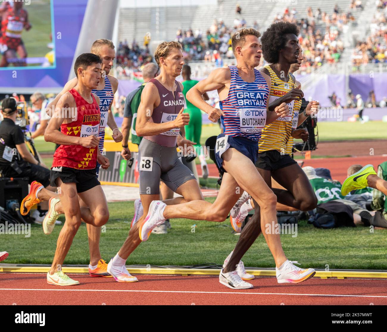 Andrew Butchart of GB&NI competing in the men’s 5000m heats at the ...