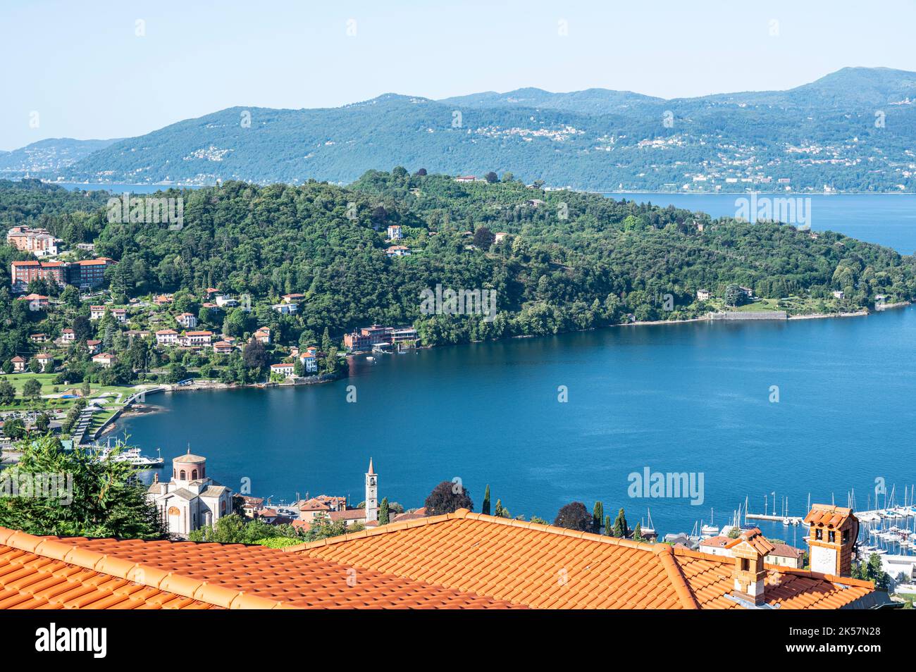 Aerial view of the Gulf of Laveno Stock Photo - Alamy
