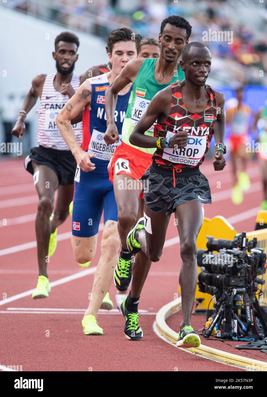 Jacob Krop of Kenya competing in the men’s 5000m heats at the World ...