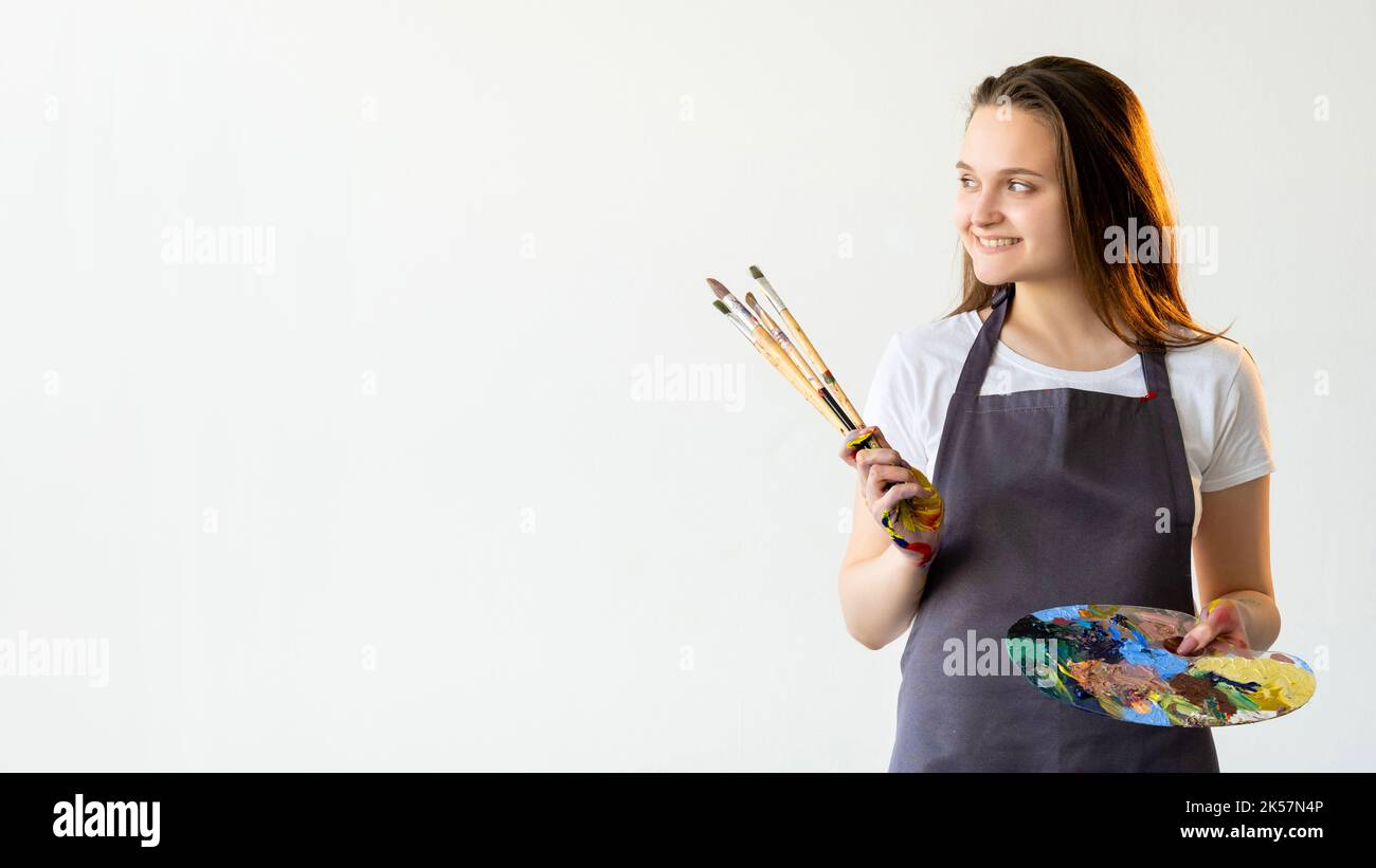 Inspired artist. Female painter. Fine art school. Advertising ...