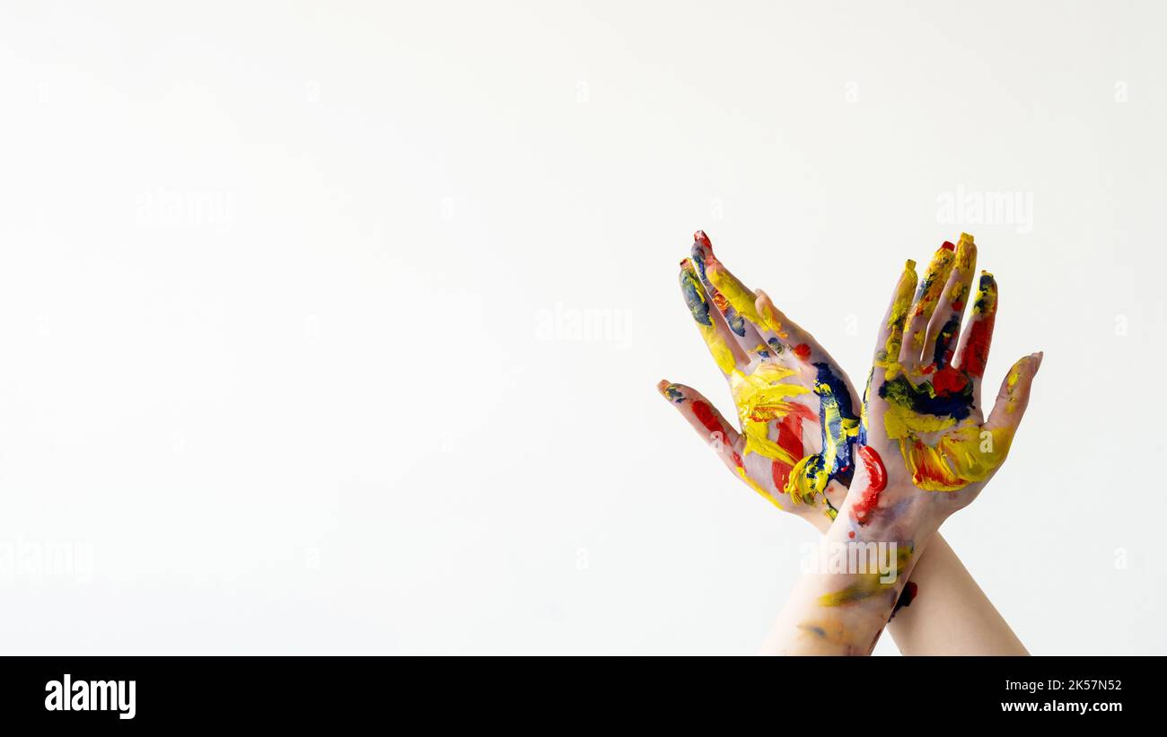 Color life. Art school banner. Inspiration freedom. Creative hobby ...