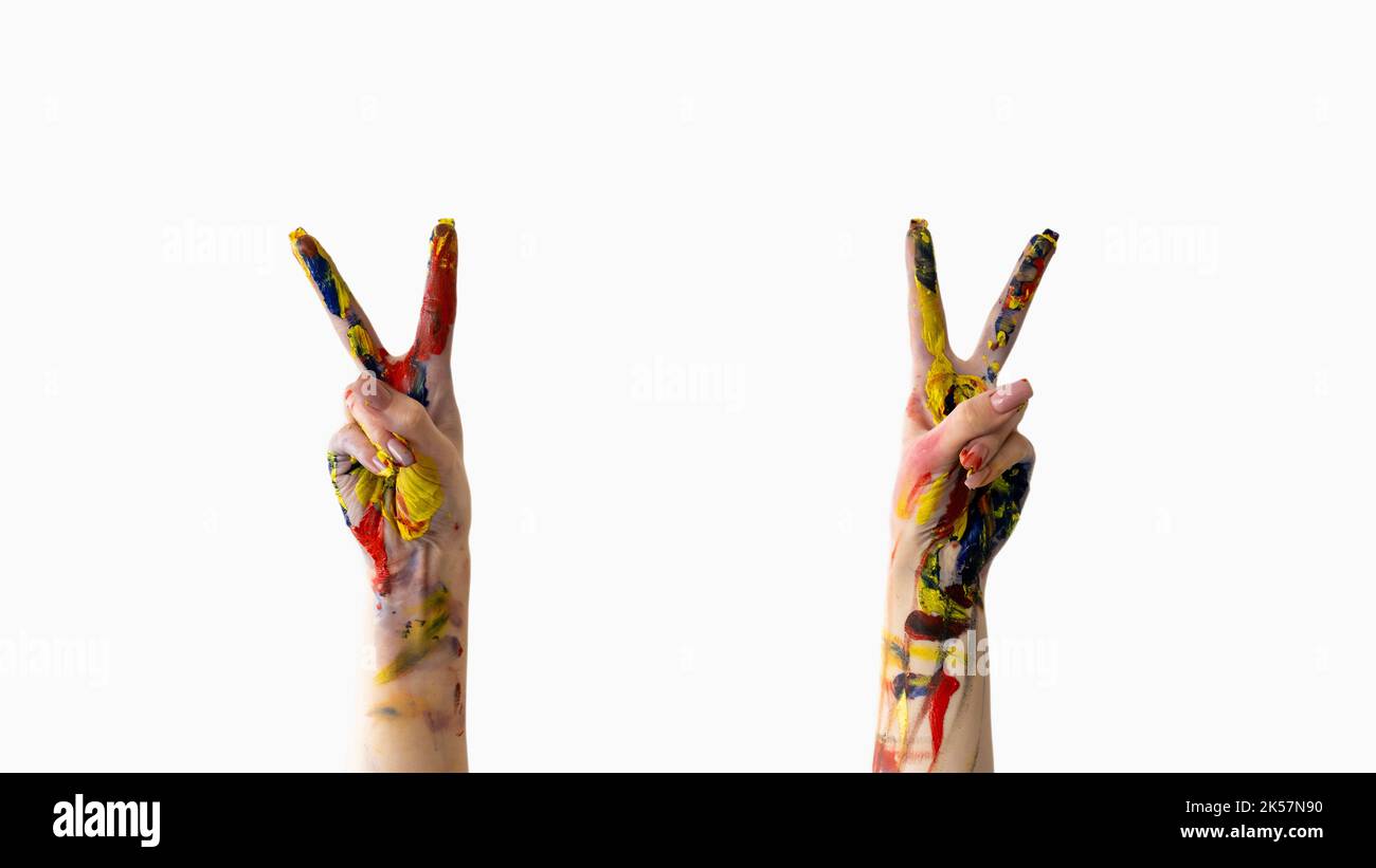 Art culture. Creative development. Painting freedom. Color life. Female ...