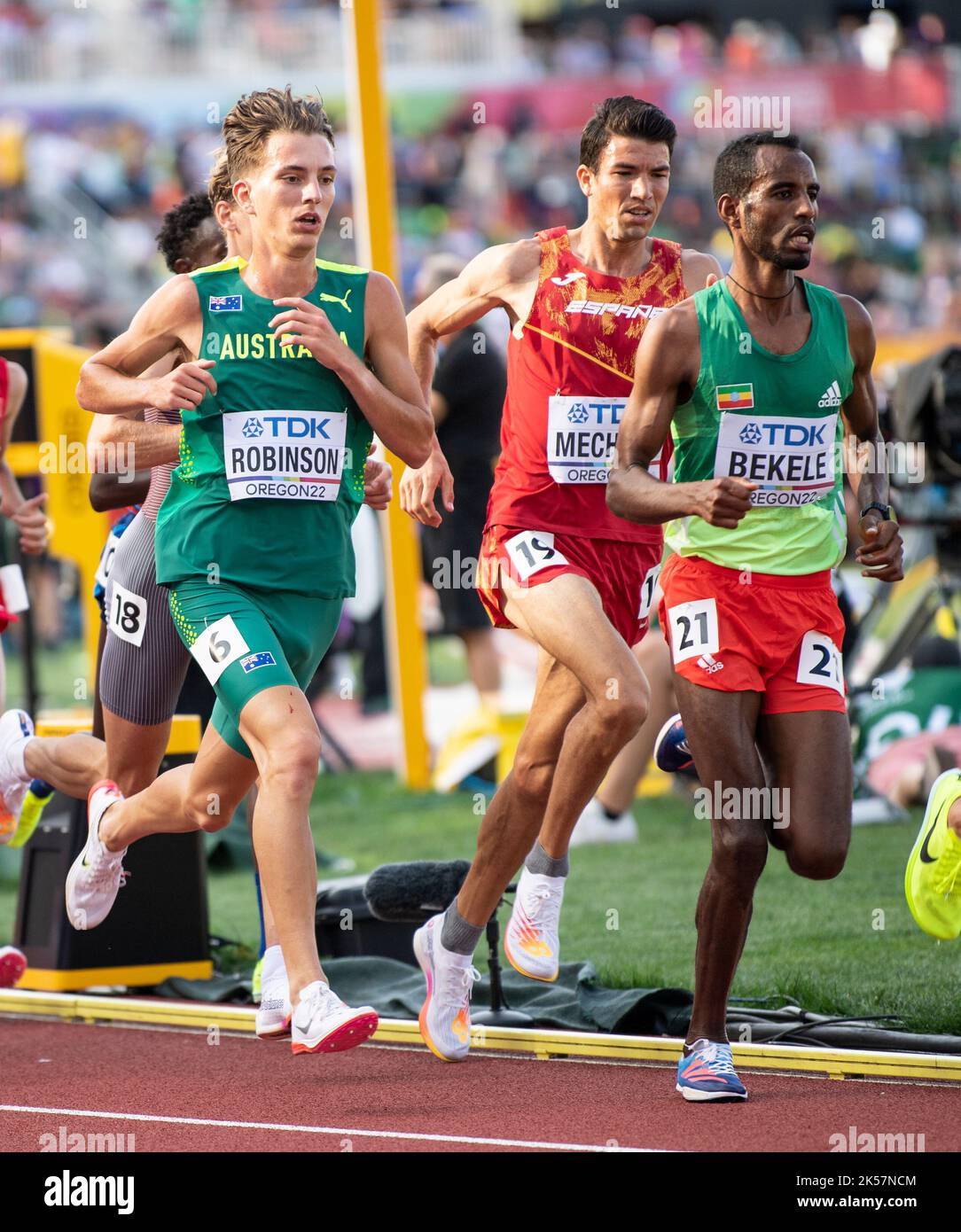 Ky Robinson of Australia competing in the men’s 5000m heats at the ...