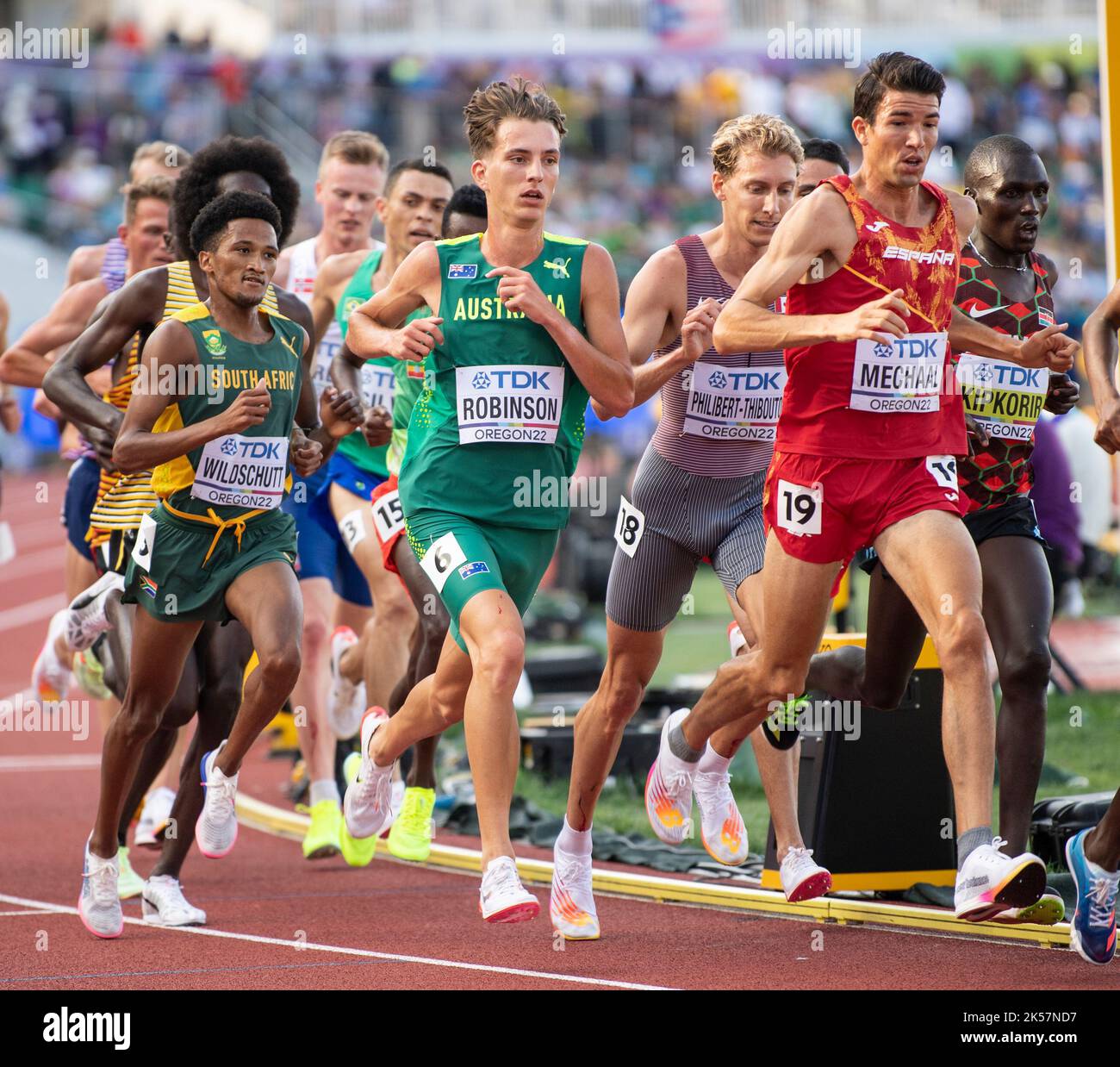 Ky Robinson of Australia competing in the men’s 5000m heats at the ...