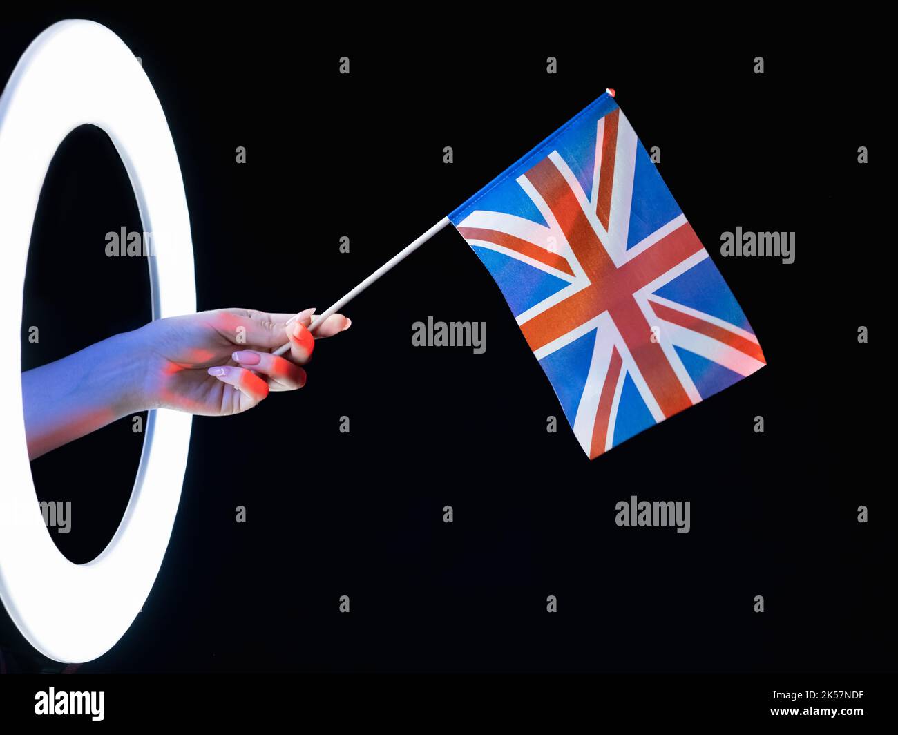 union jack united kingdom great britain hand flag Stock Photo - Alamy