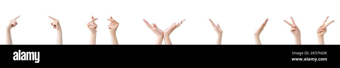 hand gesture collage advertising collection set 5 Stock Photo - Alamy