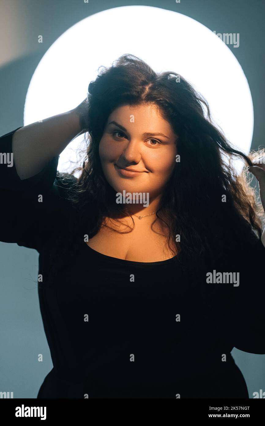 xxl model plus size fashion overweight woman led Stock Photo - Alamy