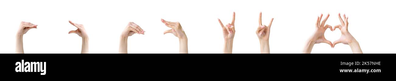 hand gesture collage sign variety collection set 4 Stock Photo - Alamy