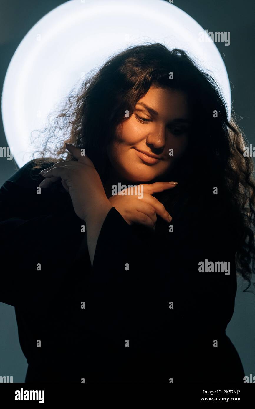 plus size woman body positive overweight model Stock Photo - Alamy