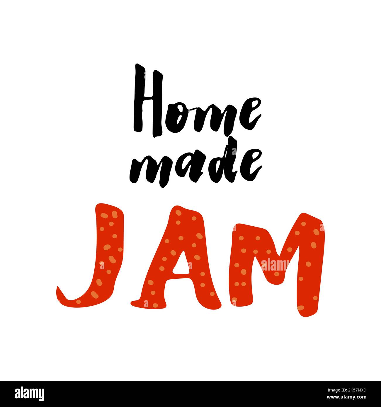 lettering illustration text Home made Jam isolated on white background ...