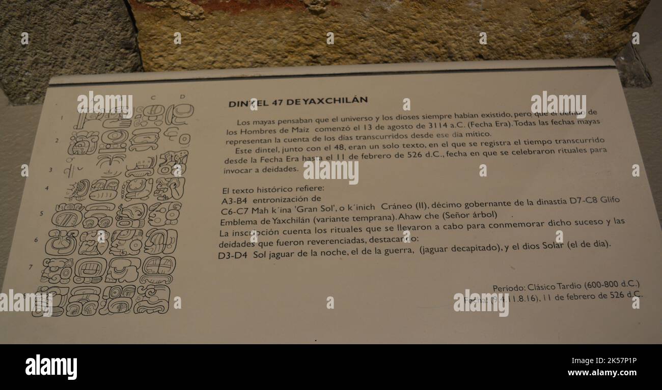 Description of the Lintel 48. Mayan Stelas from Yaxchilan. Museo ...