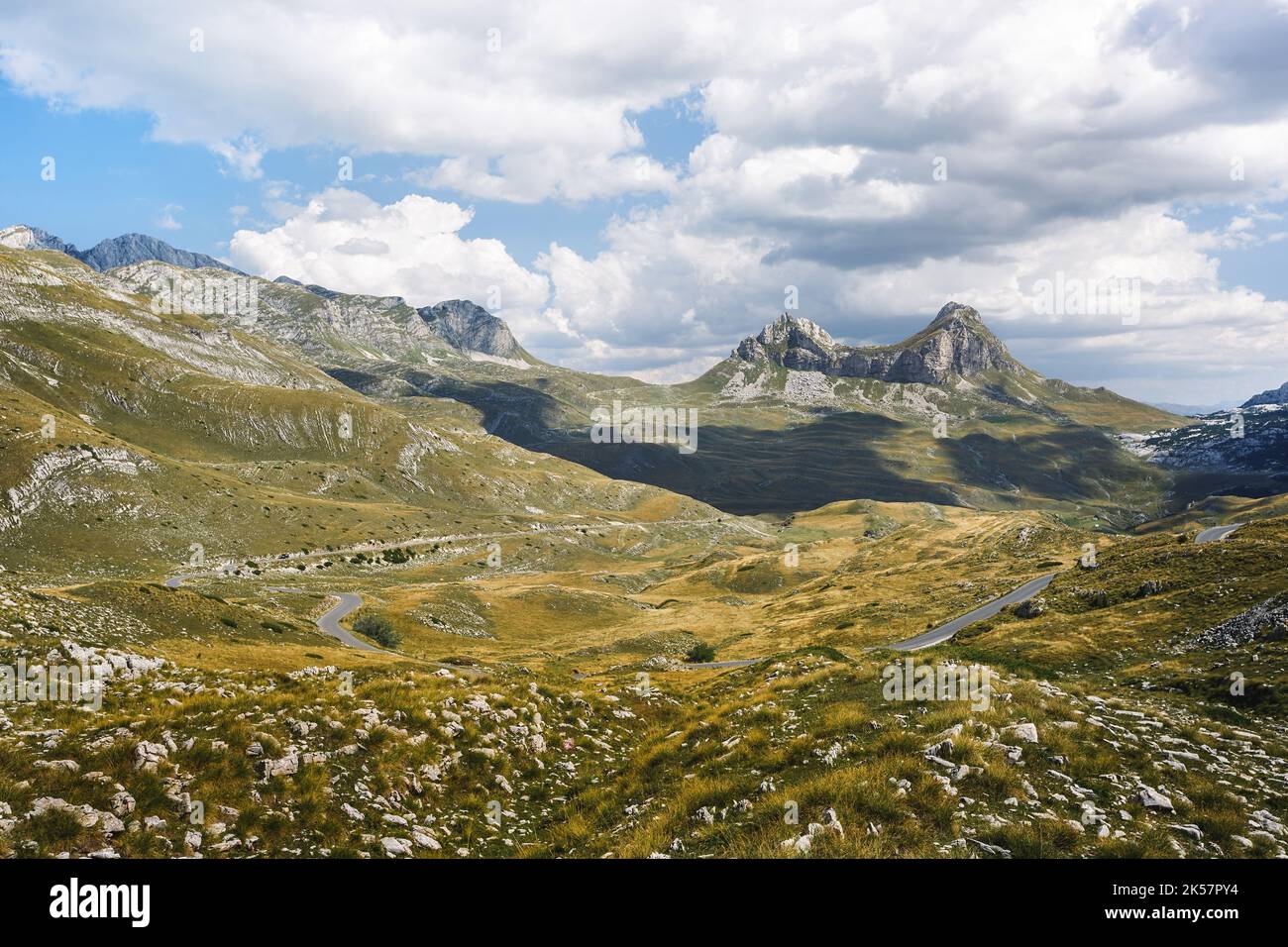 Picturesque mountain landscape at Sedlo Pass, Durmitor National Park ...