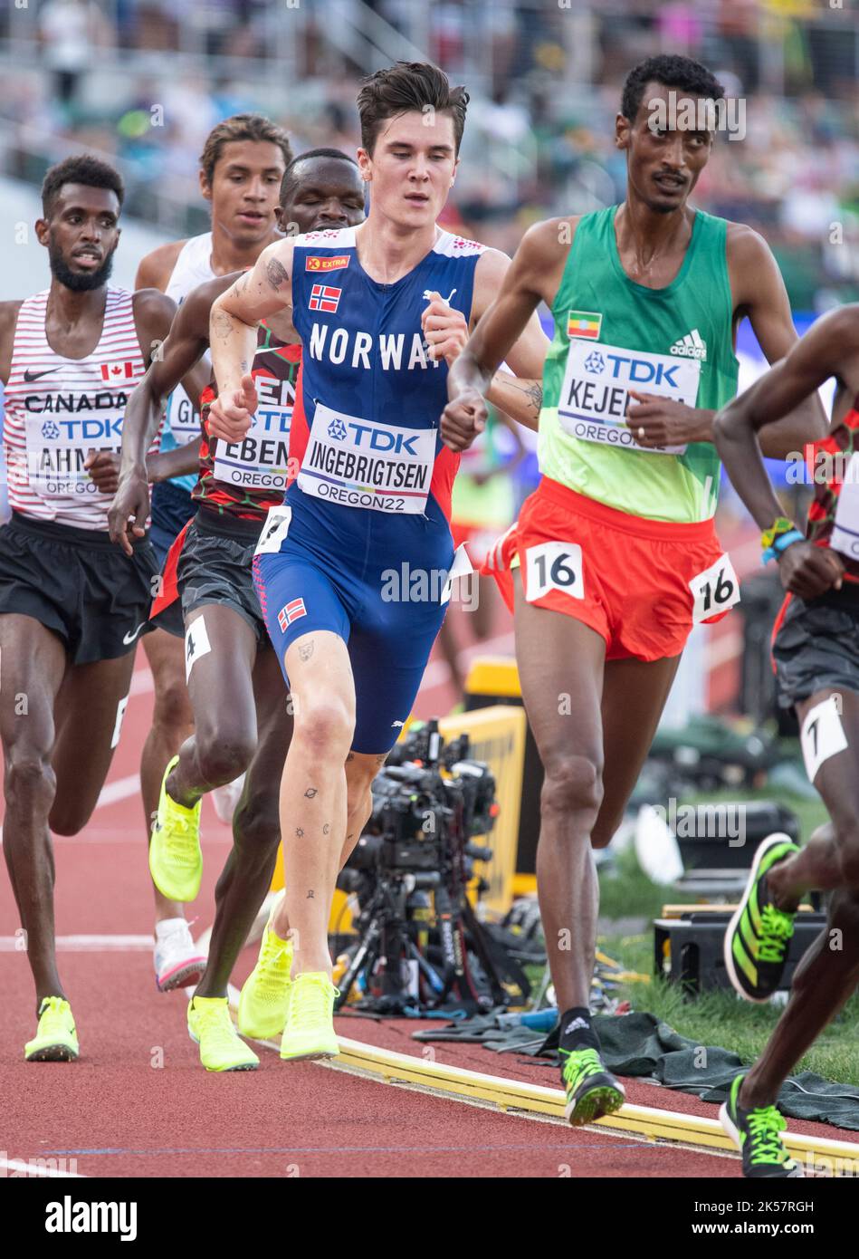 Yomif Kejelcha of Ethiopia competing in the men’s 5000m heats at the ...