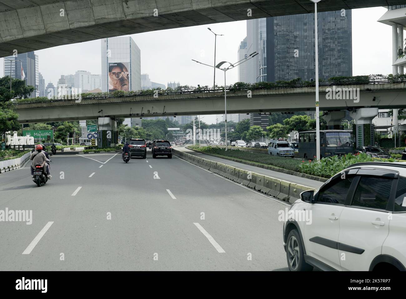 Main road Sudirman Street in Jakarta Indonesia Stock Photo - Alamy