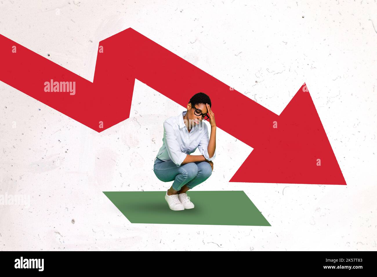 Composite collage portrait of unsatisfied miserable person big drawing ...