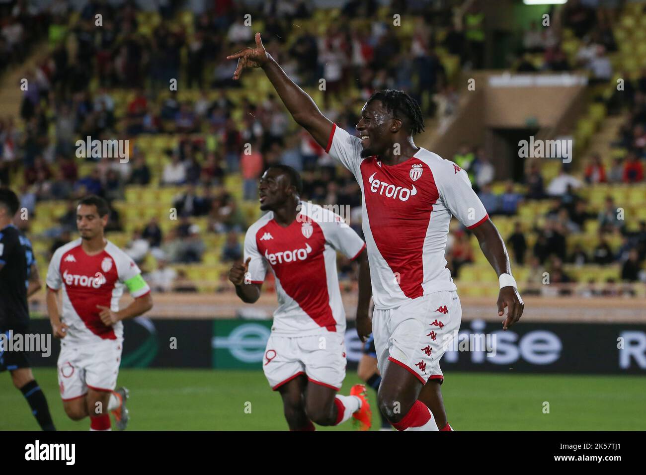 Monaco, Monaco, 6th October 2022. Axel Disasi of AS Monaco celebrates ...