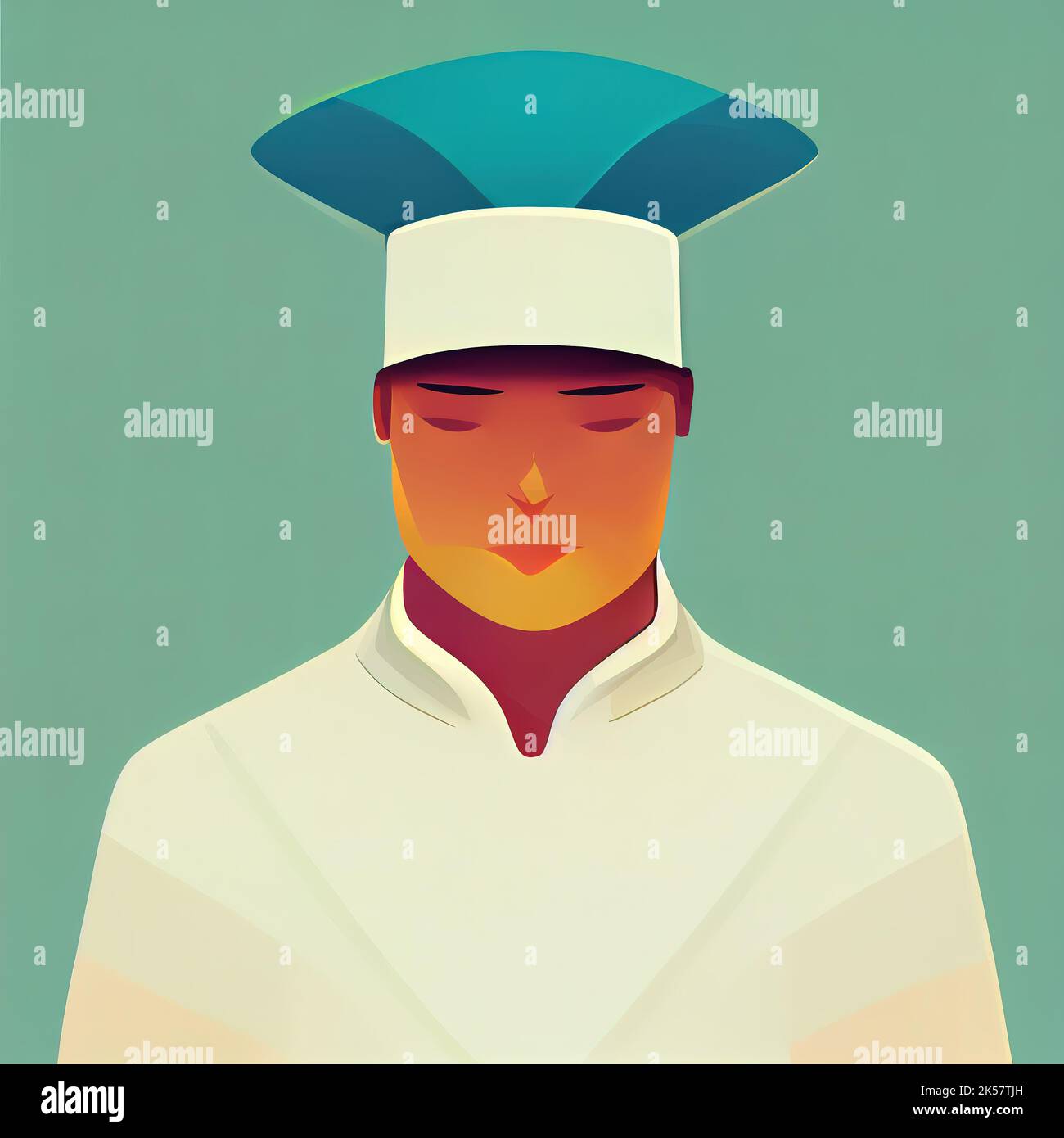 Menu template with cartoon chef - color illustration Stock Photo - Alamy