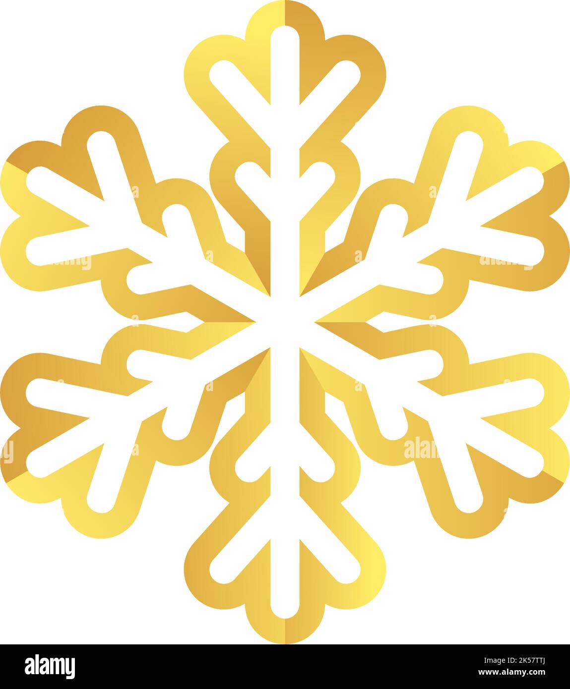 Golden snowflake icon. Foil snow flake stencil blueprint Stock Vector ...