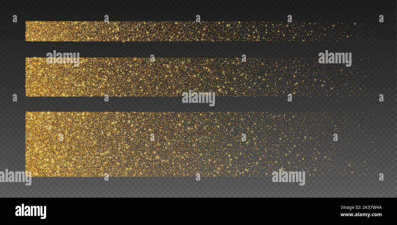 Golden glitter brush strokes, shiny star dust lines, luxury shimmery ...