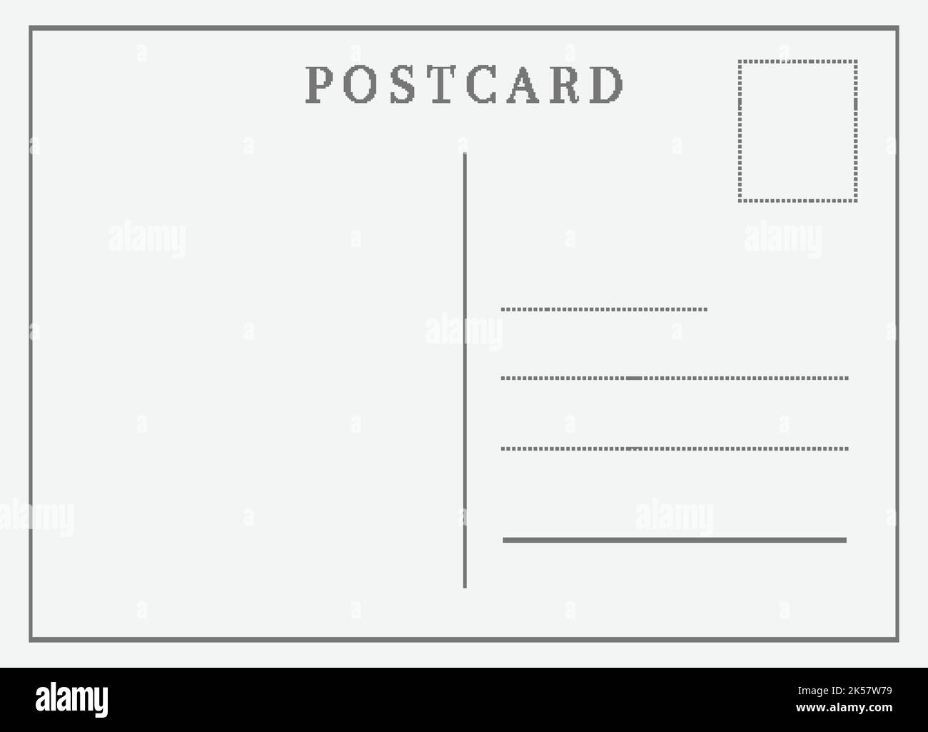 Postcard background template. Postal card back design Stock Vector ...