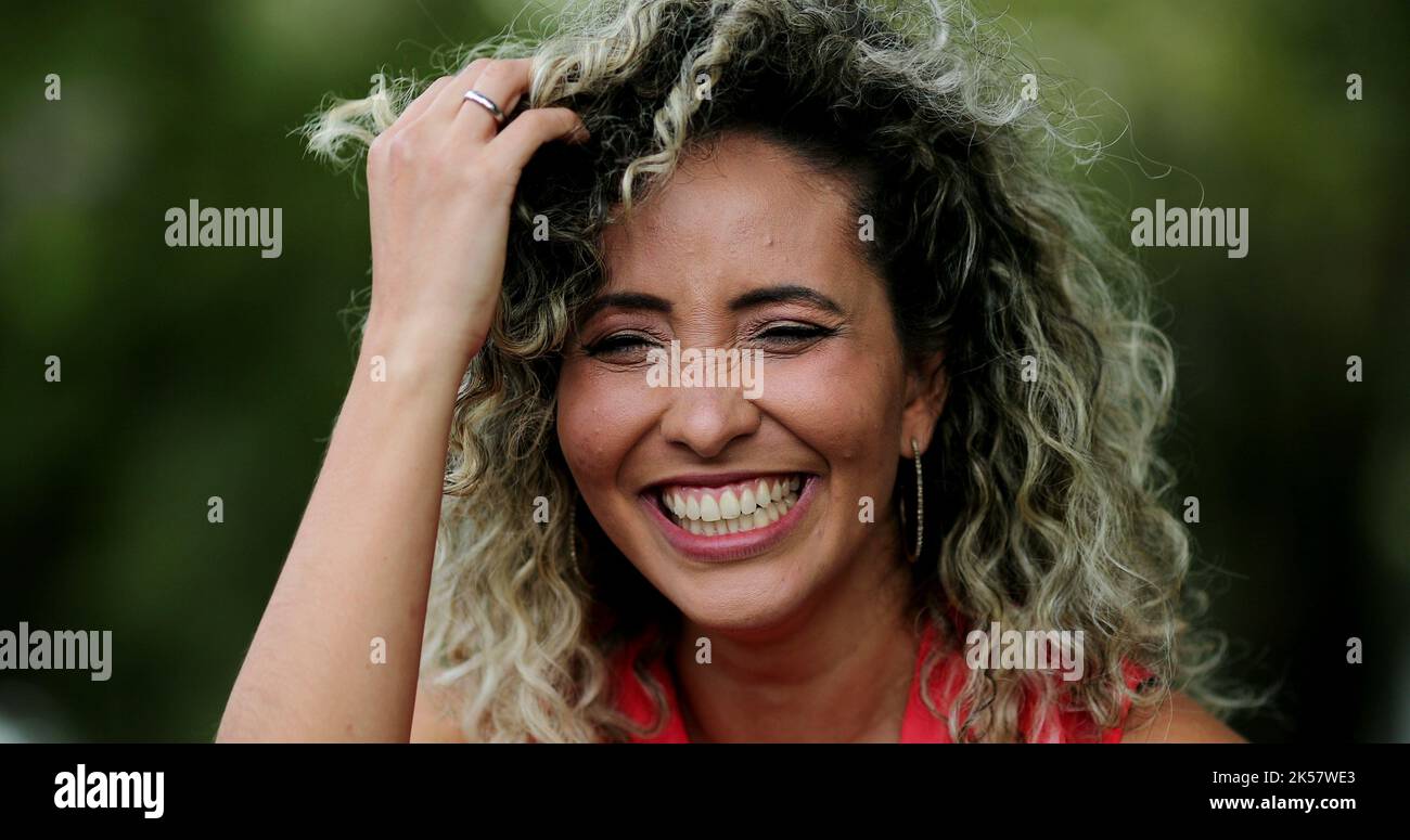 Fun person laughing, real life natural laugh and smile Stock Photo - Alamy