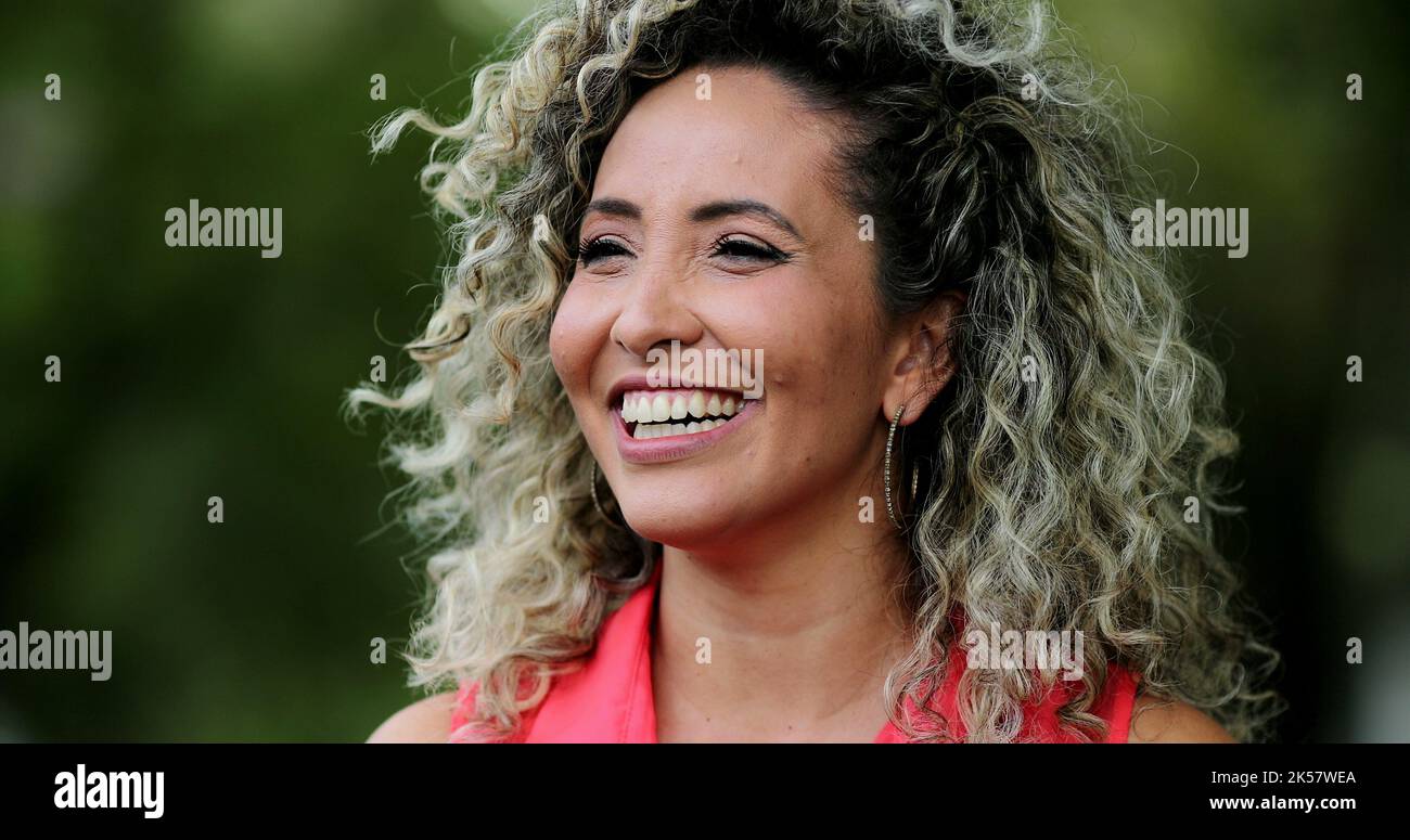 Fun person laughing, real life natural laugh and smile Stock Photo - Alamy