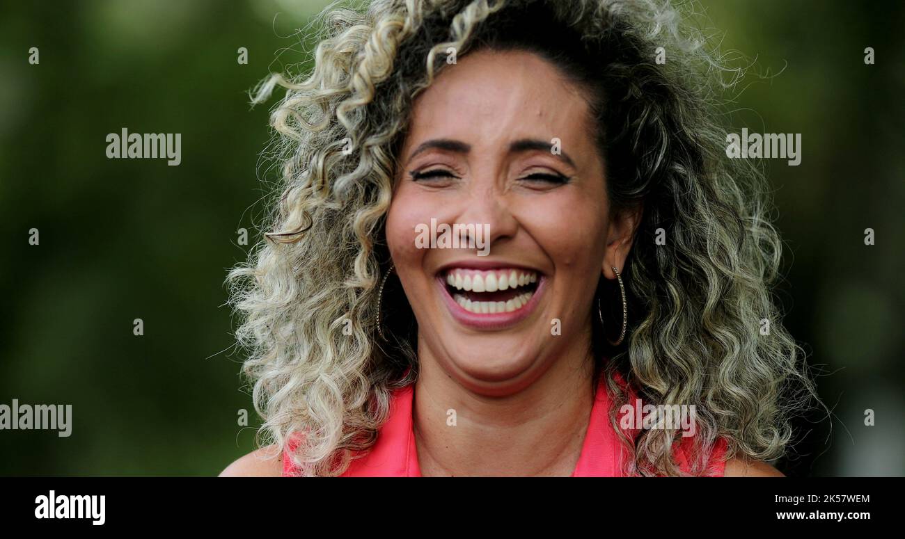 Fun person laughing, real life natural laugh and smile Stock Photo - Alamy