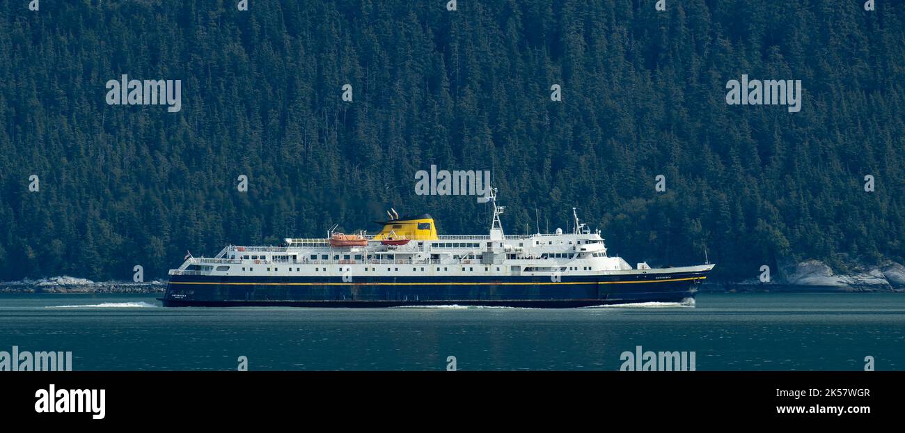The Alaska Marine Highway ferry Matanuska passes Haines, Alaska ...