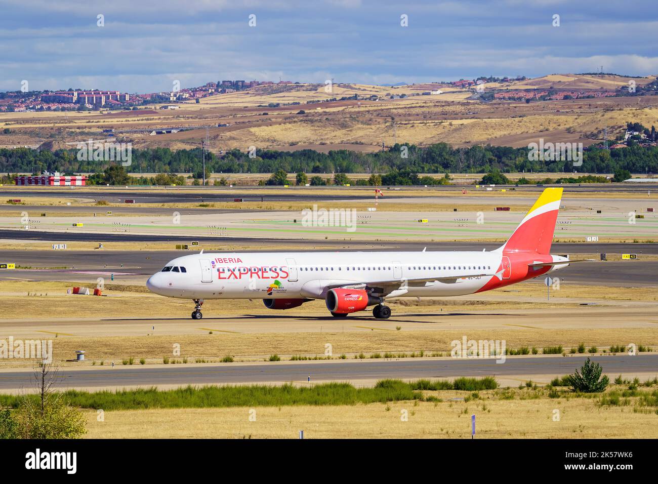 Madrid, Spain, October 30, 2022: Iberia plane circulating on the ...