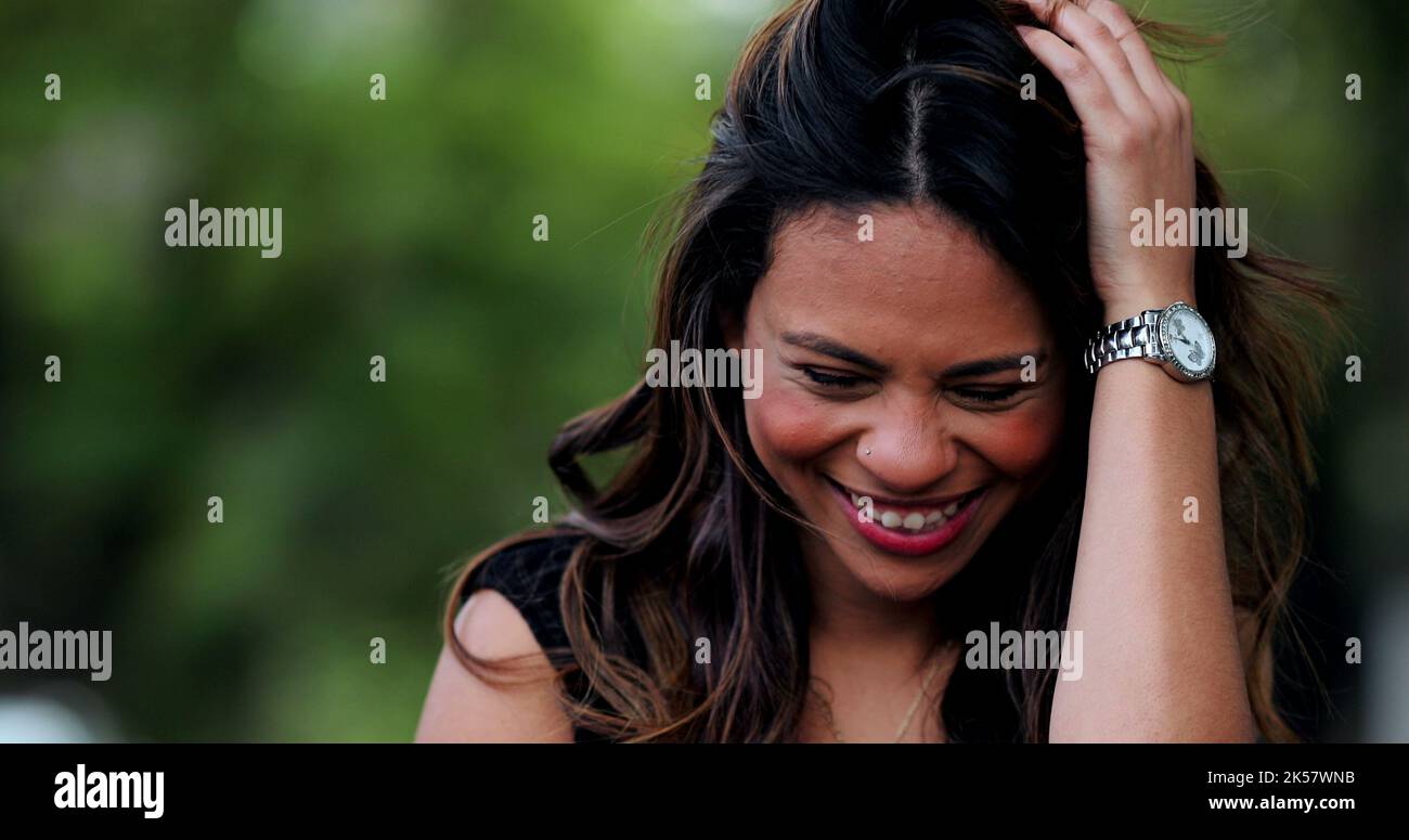 Fun woman laughing and smiling, beautiful pretty girl real life laugh ...
