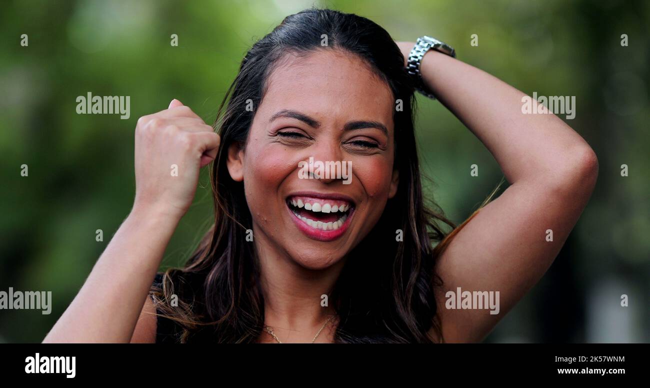 Fun woman laughing and smiling, beautiful pretty girl real life laugh ...