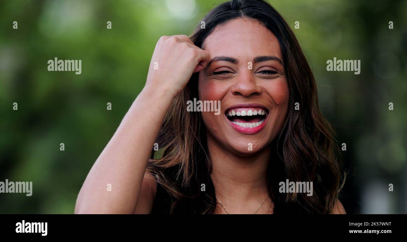 Fun woman laughing and smiling, beautiful pretty girl real life laugh ...