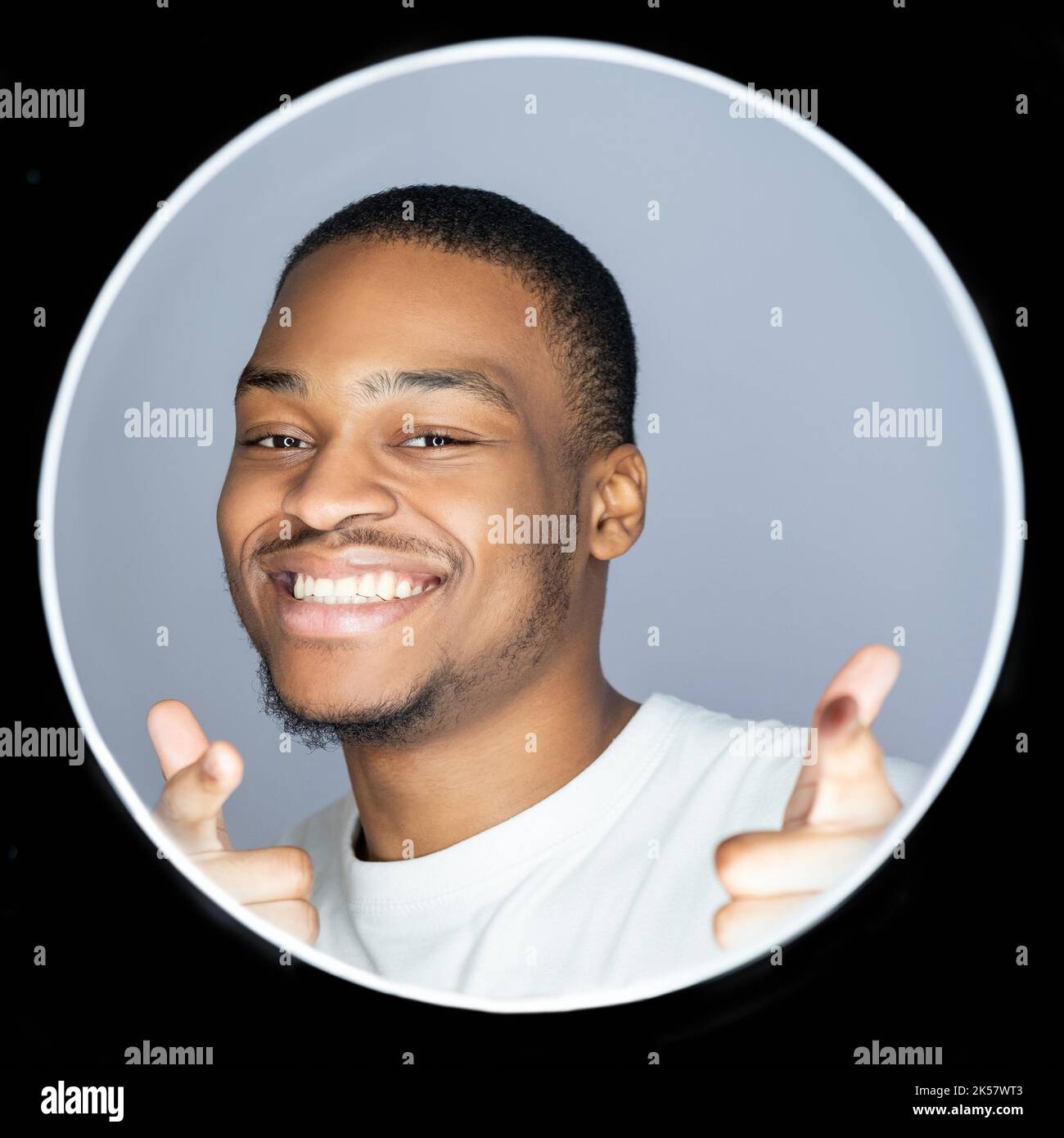 Man skincare. Self acceptance. Admiration approval. Portrait of ...