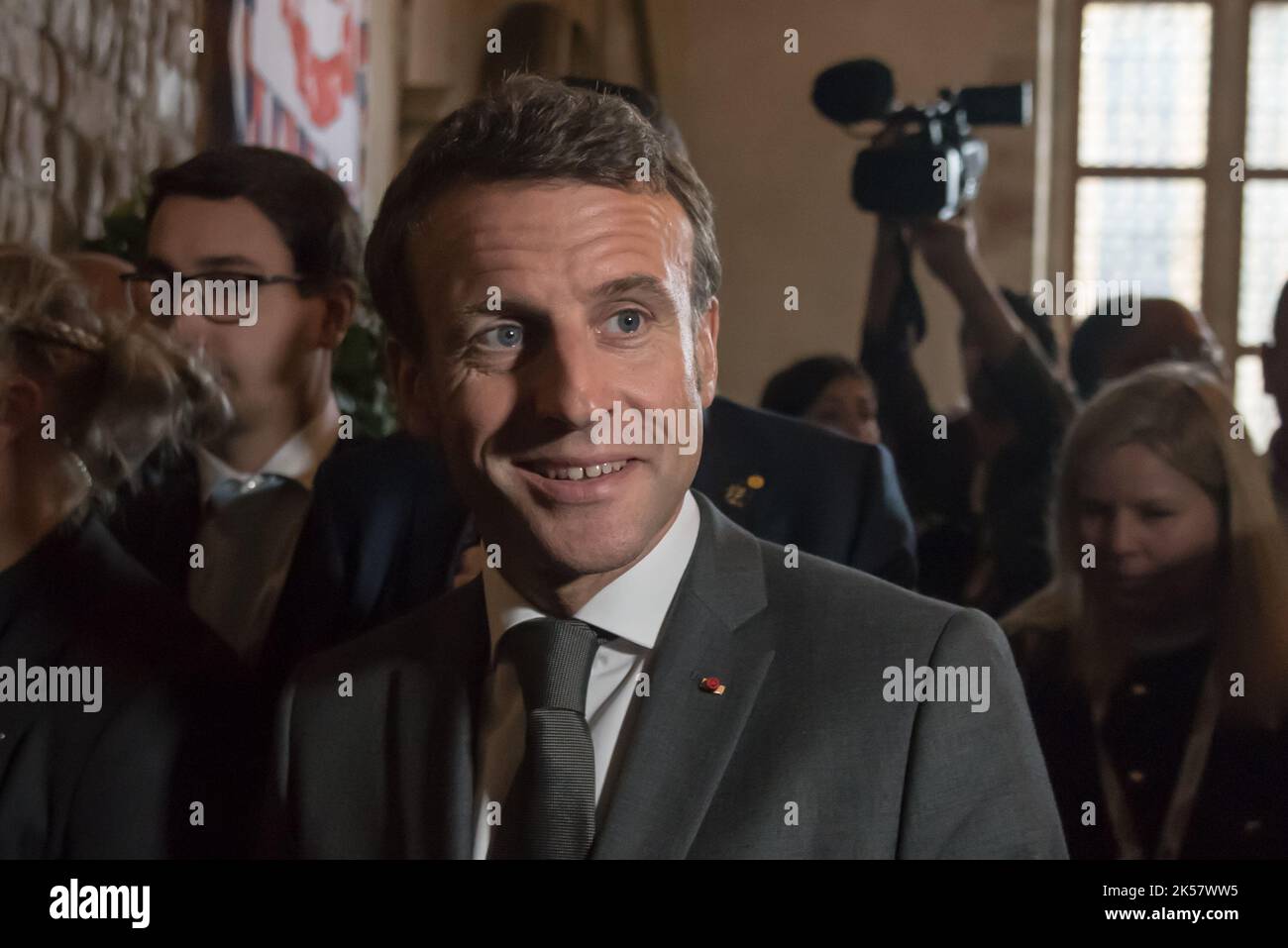 French president Emmanuel Macron seen during the European Political ...