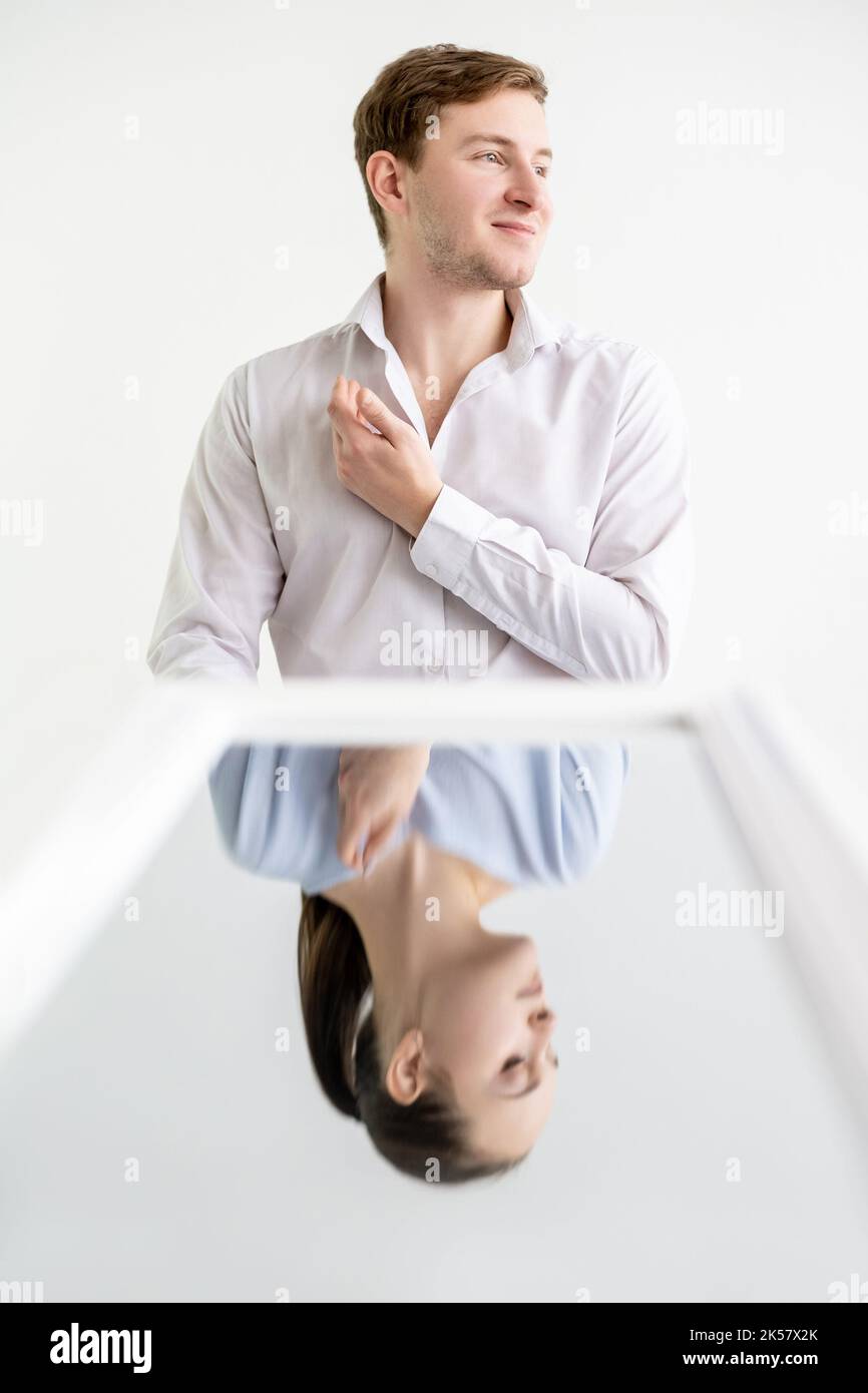 gentle man personality identity contrast bipolar Stock Photo - Alamy