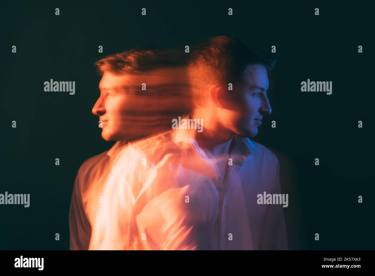 split personality inner conflict mental stress Stock Photo - Alamy