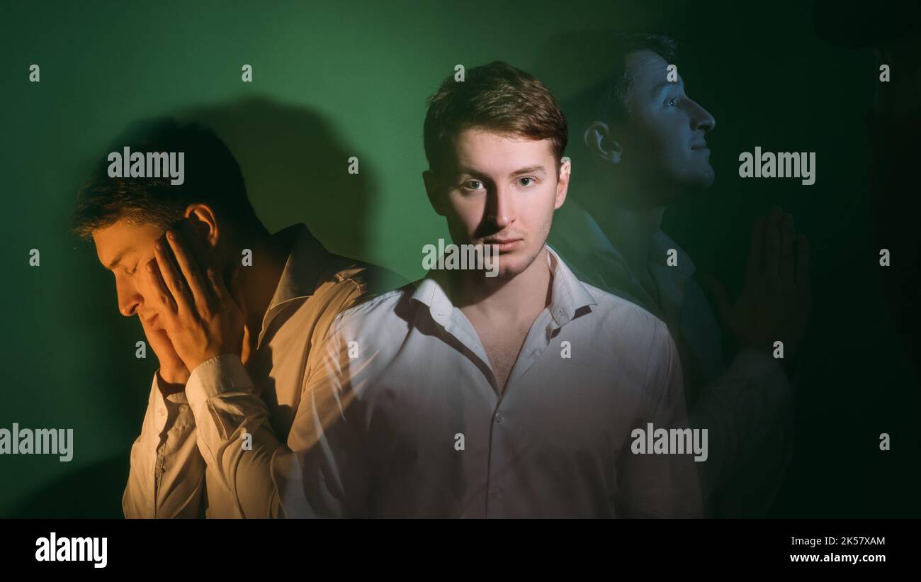inner conflict multiple personality anxiety stress Stock Photo - Alamy