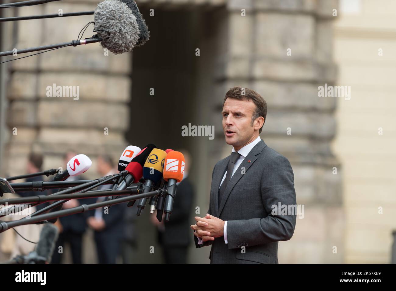 Prague, Czech Republic. 06th Oct, 2022. French president Emmanuel ...