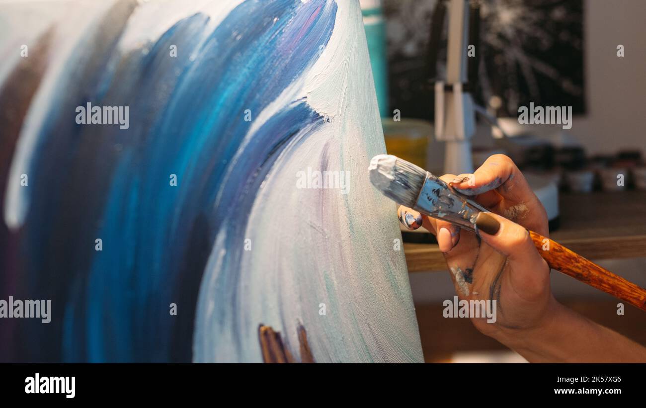 visual art painting hobby hand abstract picture Stock Photo - Alamy