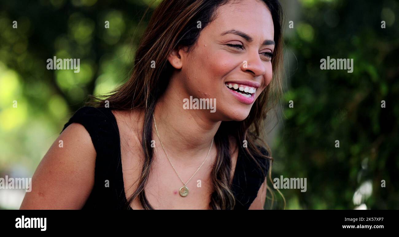 Happy girl laughing and smiling, real life authentic laugh. joyful ...