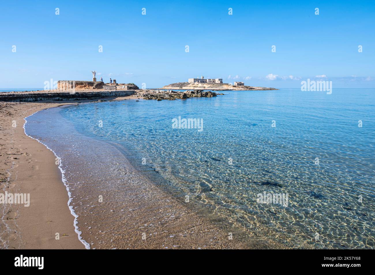 The beautiful Beach of Correnti with transparent and blue water in ...