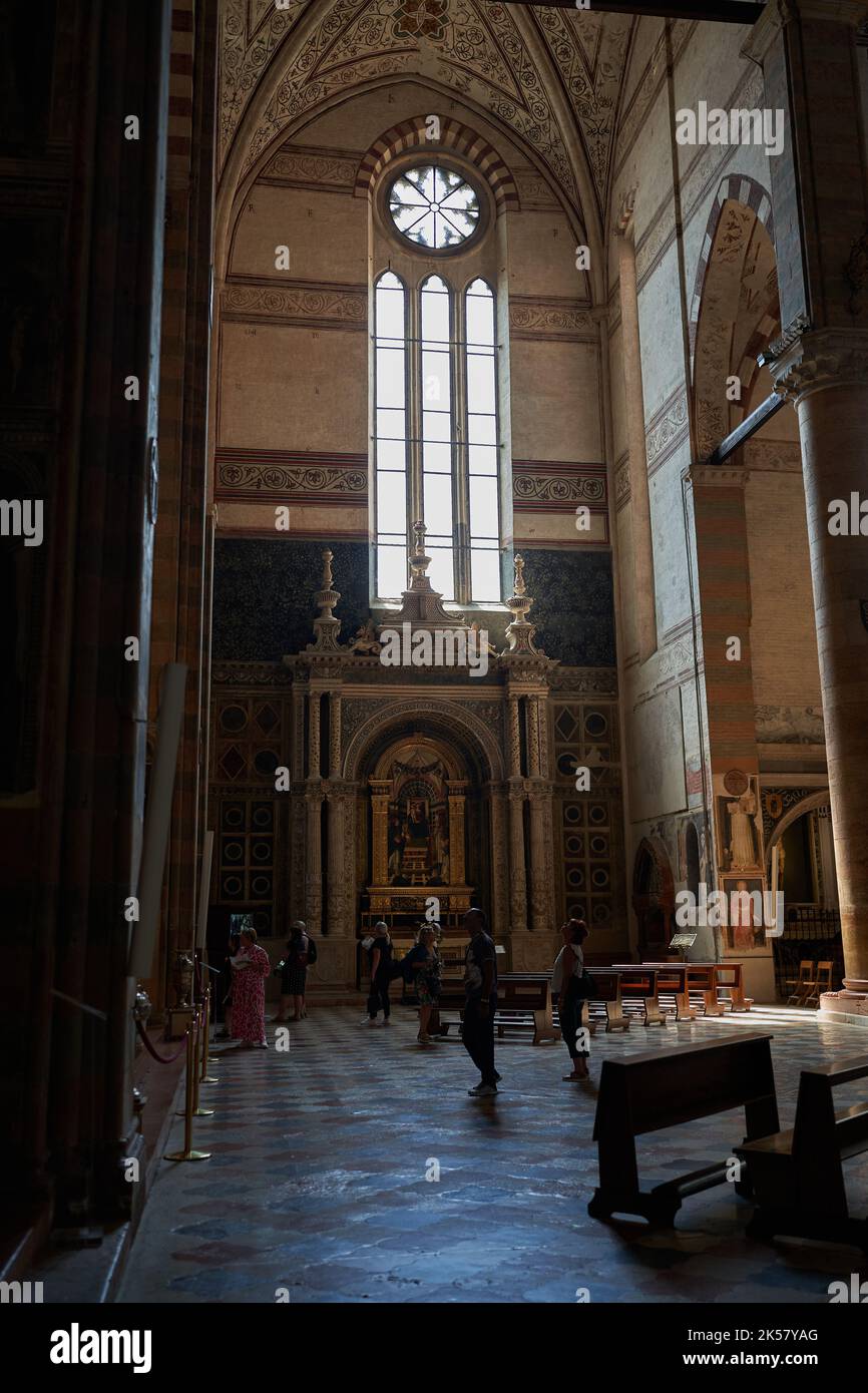 Verona, Italy - July 13, 2022 - The Basilica of Saint Anastasia example ...