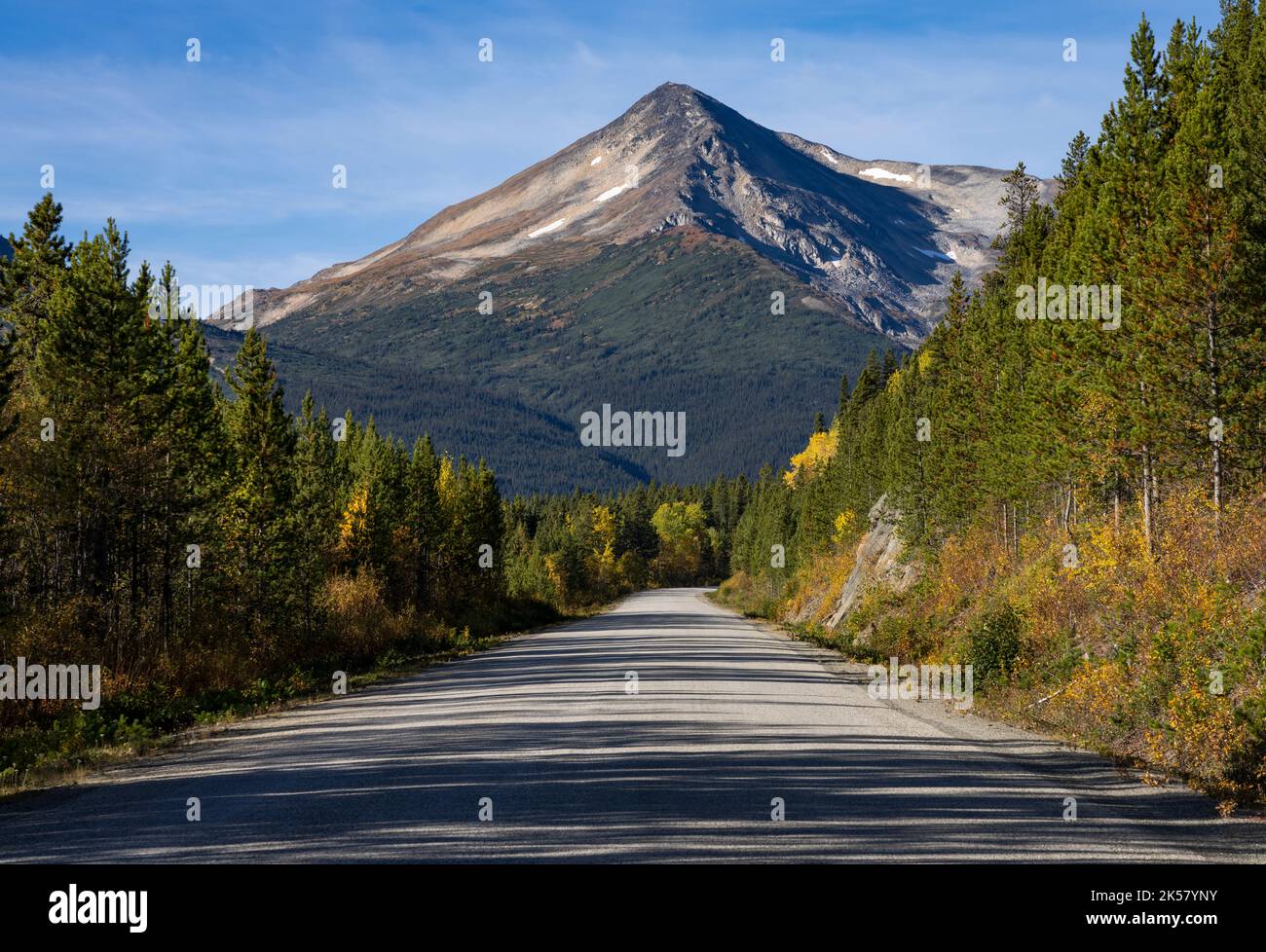 Fall color and mountains on British Columbia Route 37, the Cassiar ...