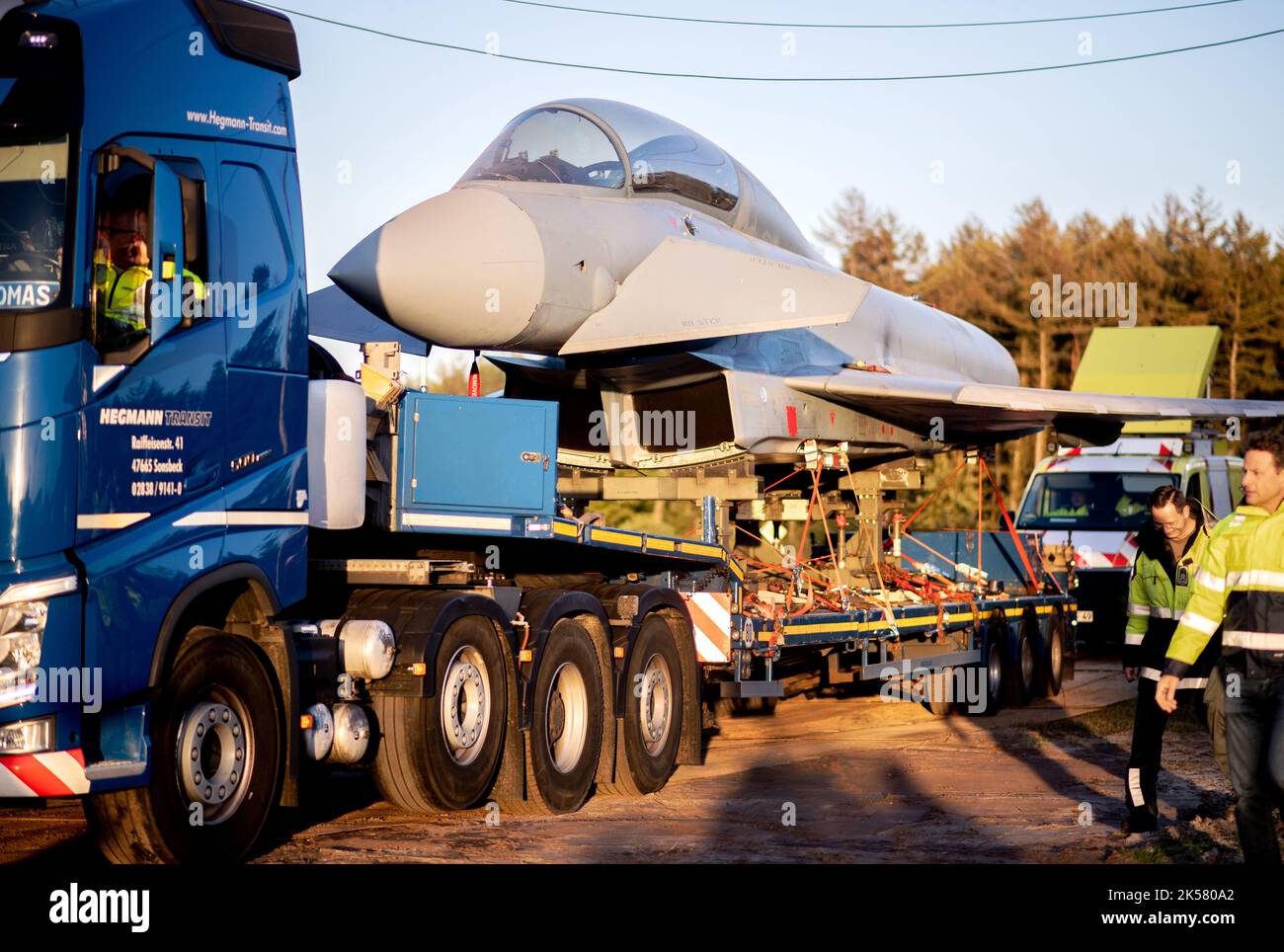 Wittmund, Germany. 06th Oct, 2022. A heavy transport drives over the ...