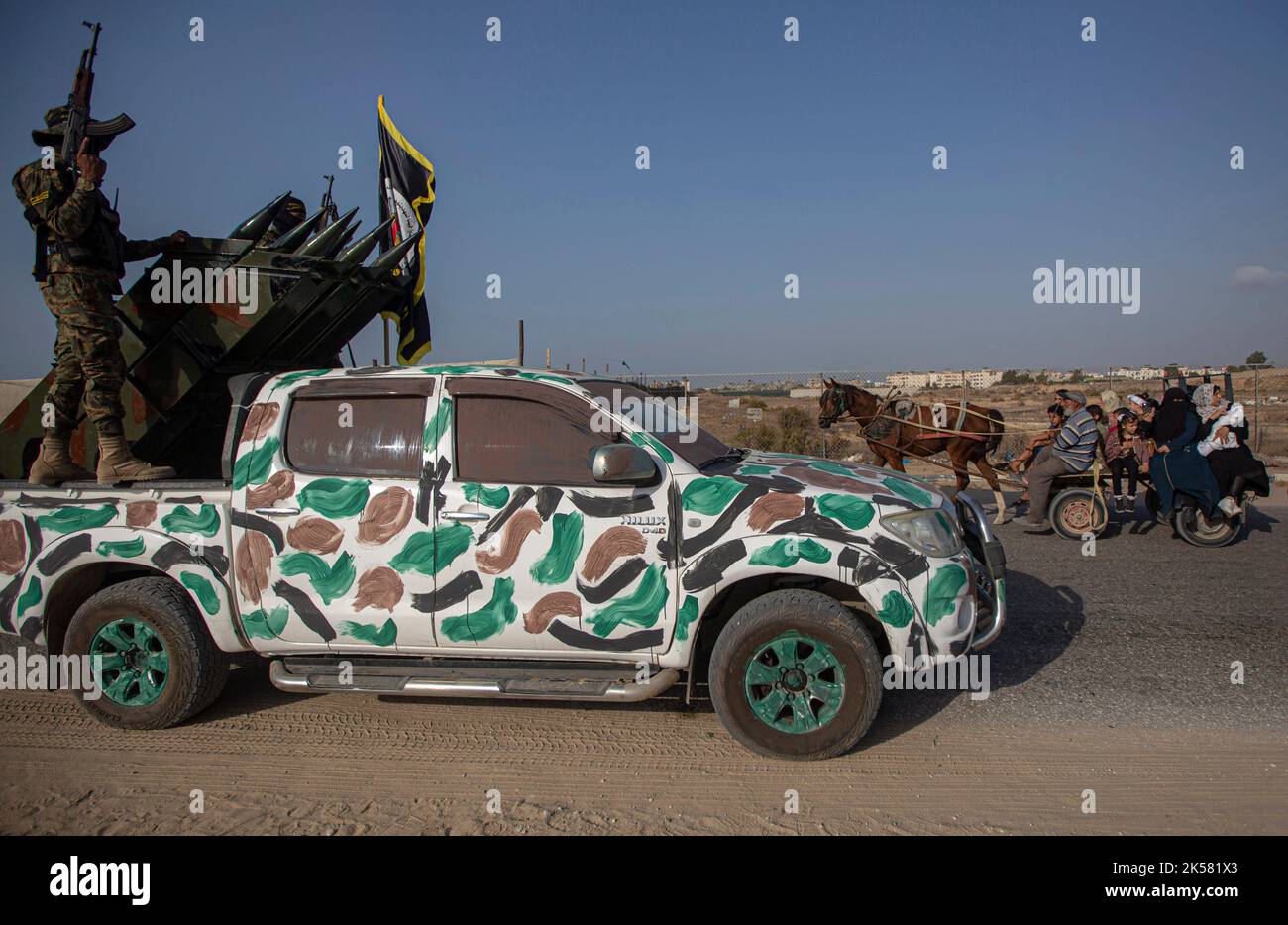 Palestinian Territories, Gaza Strip. October 06th 2022. Armed fighters ...